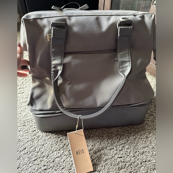 BEIS | Bags | Beis Gray Mini Weekender Convertible Travel Bag | Poshmark